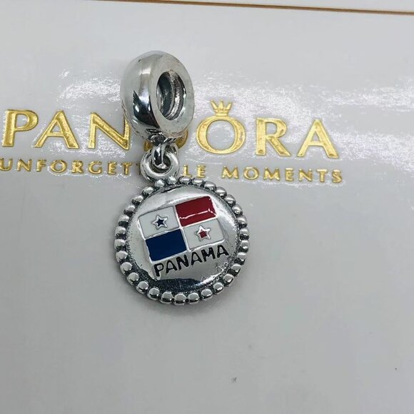Pandora | Jewelry | Pandora Panama Flag Charm S925 Silver With Box ...